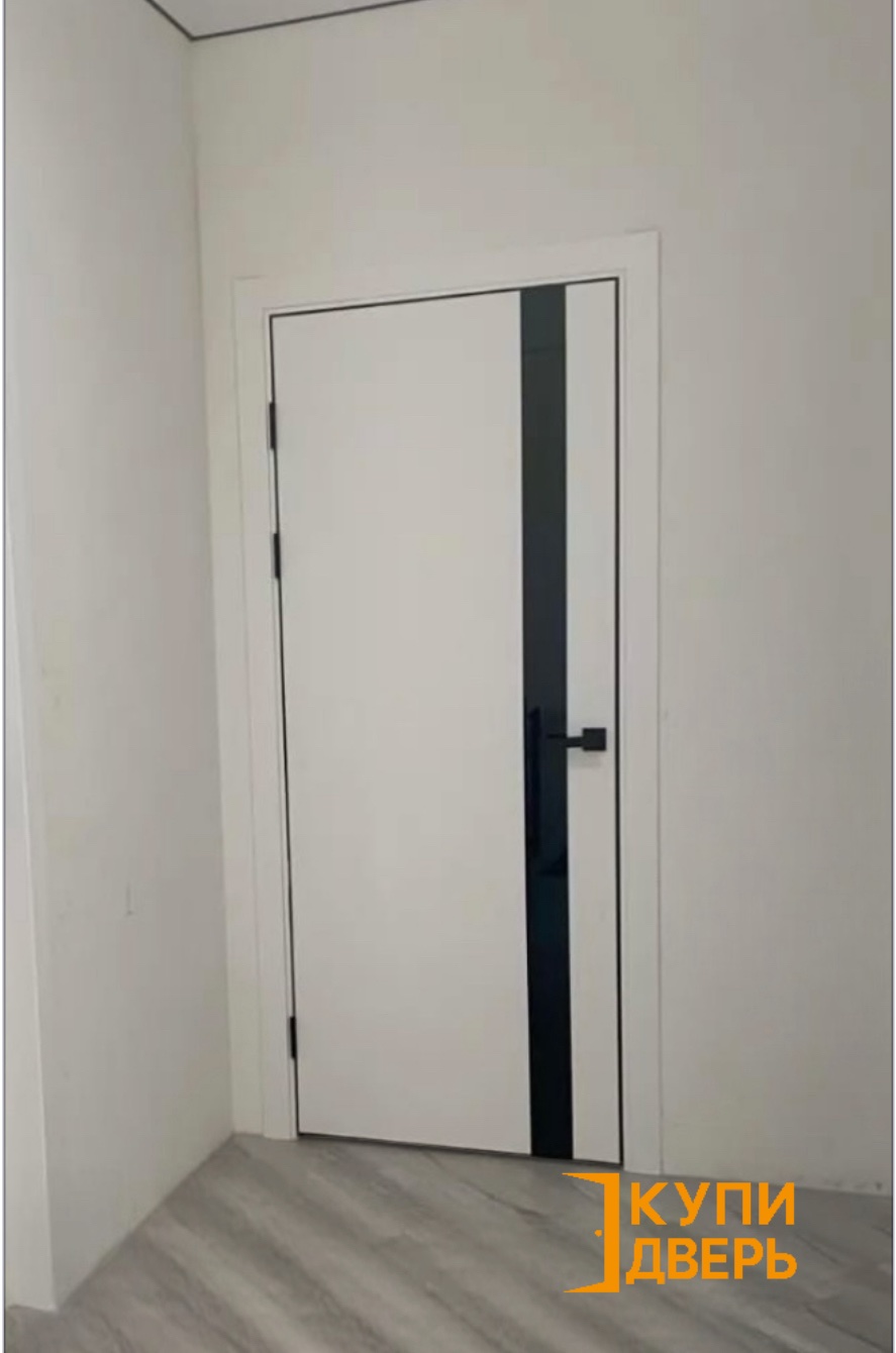 Дверь межкомнатная el-Porta Порта-51 4AB BS белая гладкая дверь, черные ...